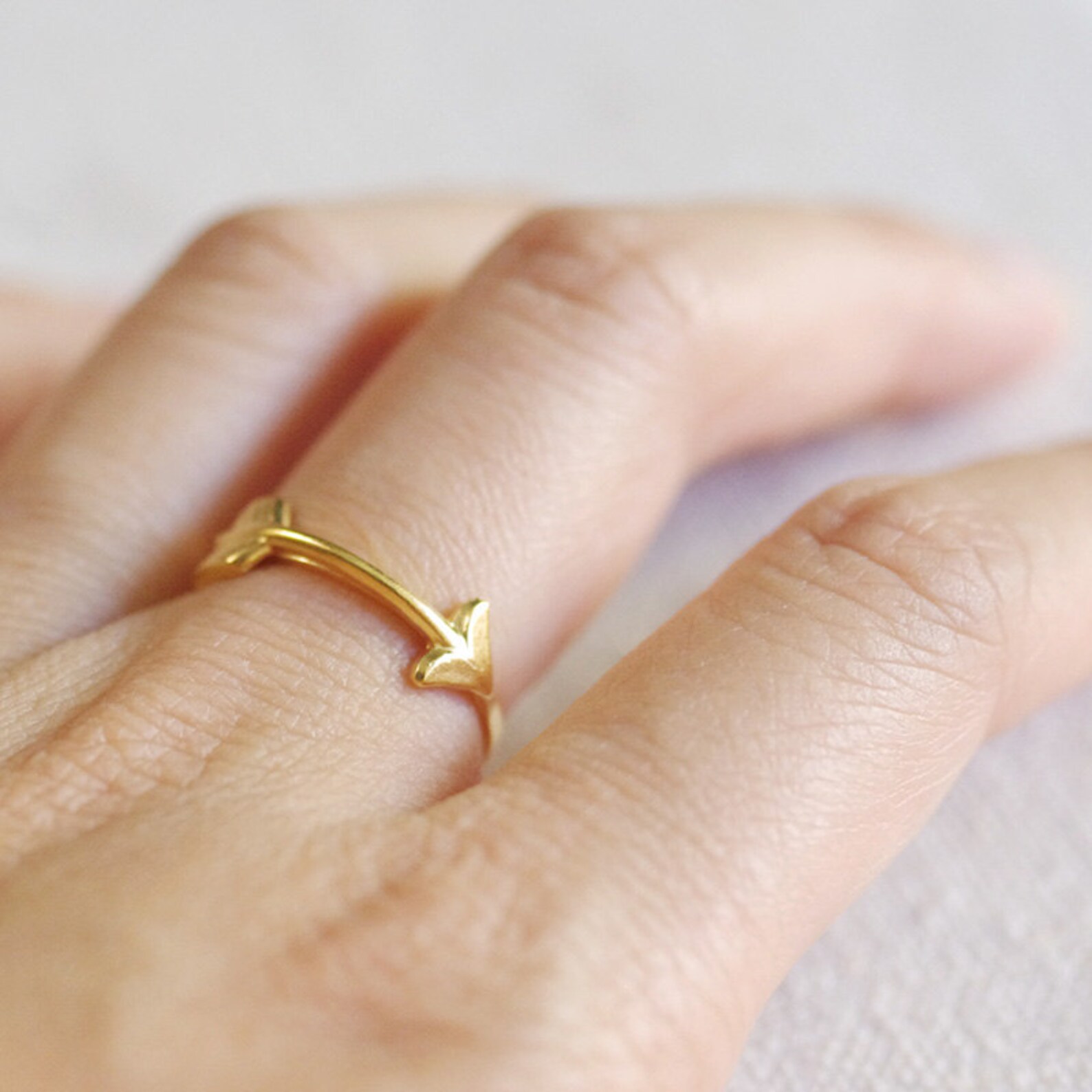 Small Arrow Stacking Ring . Stackable Arrow Ring . Gold or | Etsy
