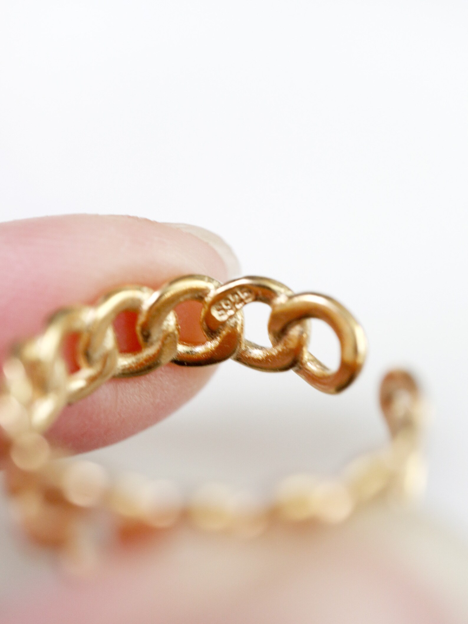 Chain Link Ring // Sterling Silver or Gold Vermeil . Adjustable Chain ...