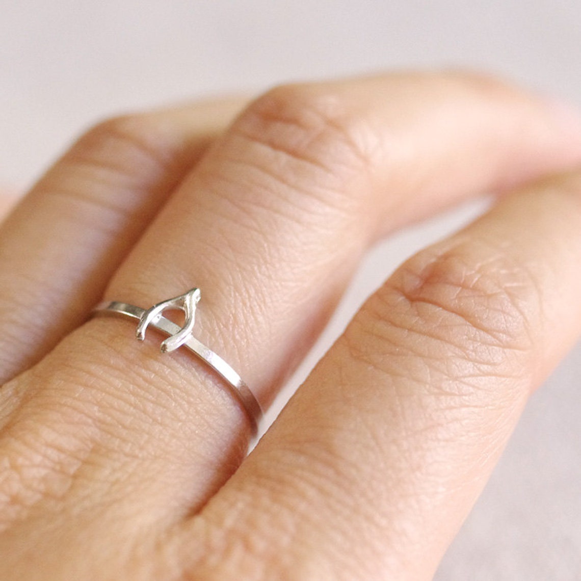 Wishbone Stacking Ring // Silver or Gold Filled . Wish Bone - Etsy