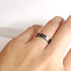 Water Ring . Textured Woodgrain Ring . Minimal Textured Ring . Oxidized ...