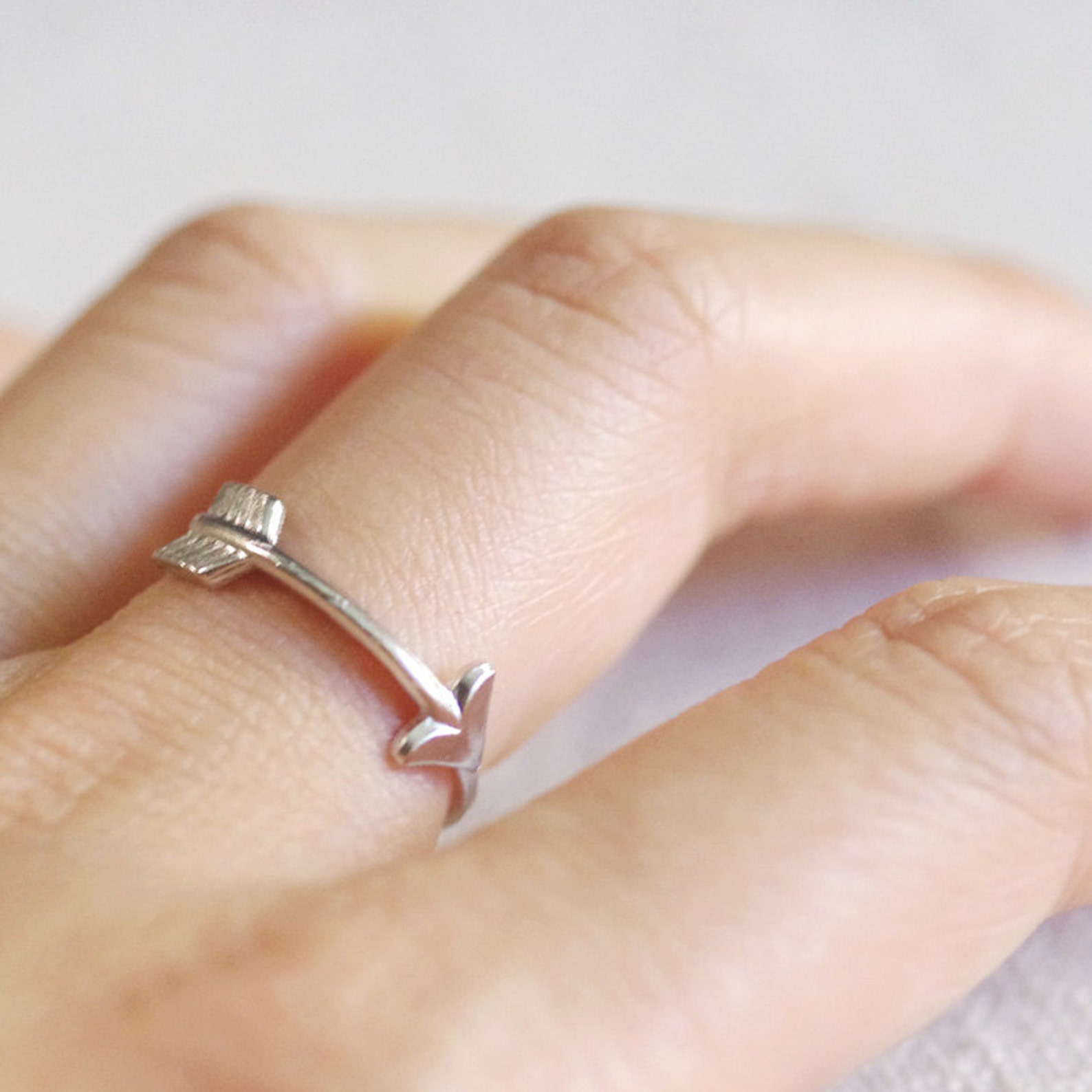 Small Arrow Stacking Ring . Stackable Arrow Ring . Gold or | Etsy