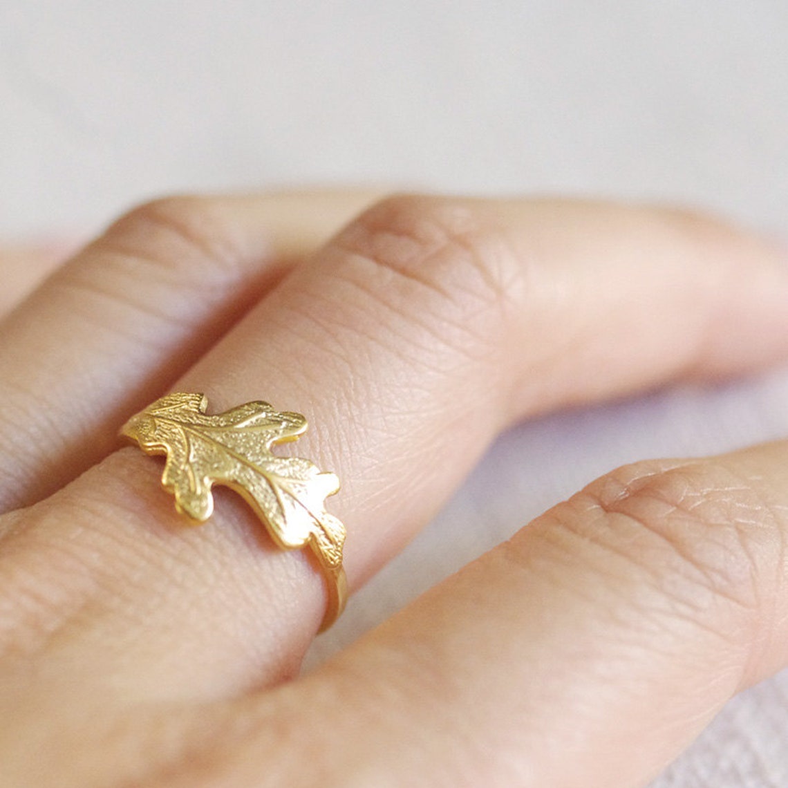 Oak Leaf Ring // Silver or Gold Filled . Oak Leaf Jewelry . Oak Leaf ...