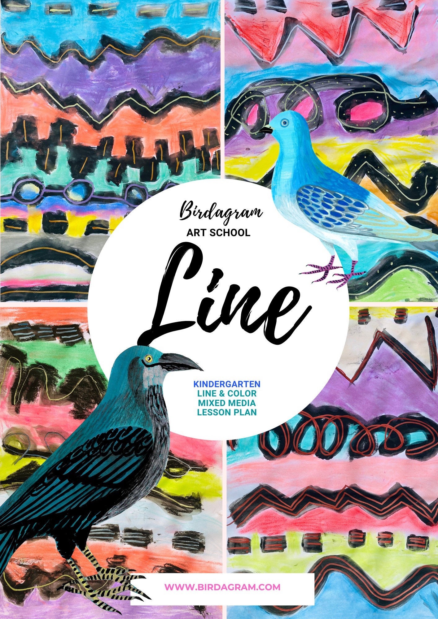 Kindergarten Art Lesson Plan | Elements of Art | Mixed Media Line and ...