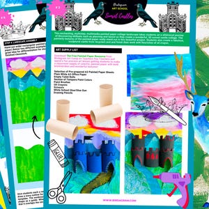 Step by Step Sunset Castles Elementary Art Lesson Plan Digital Download ...