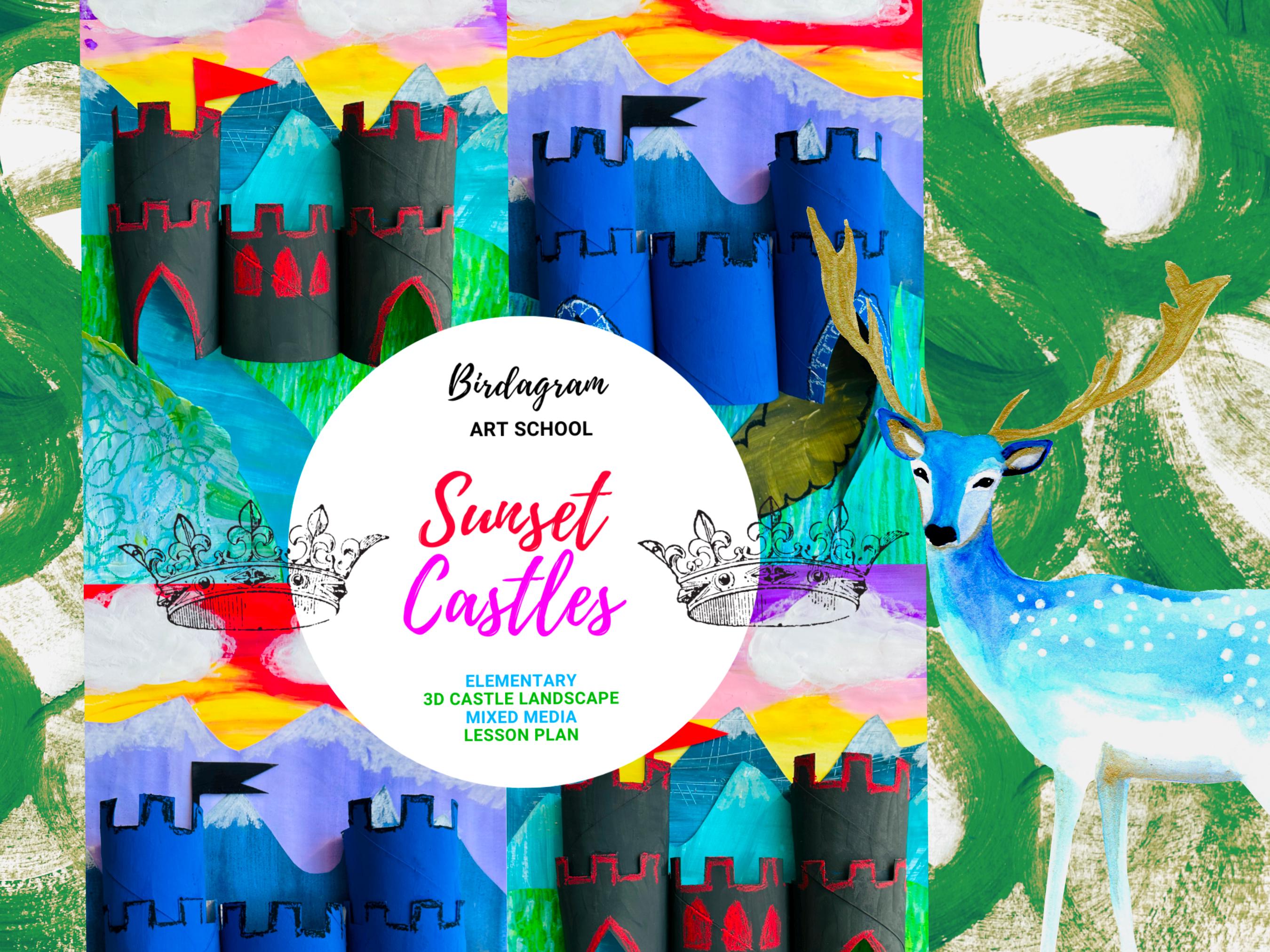Step by Step Sunset Castles Elementary Art Lesson Plan Digital Download ...