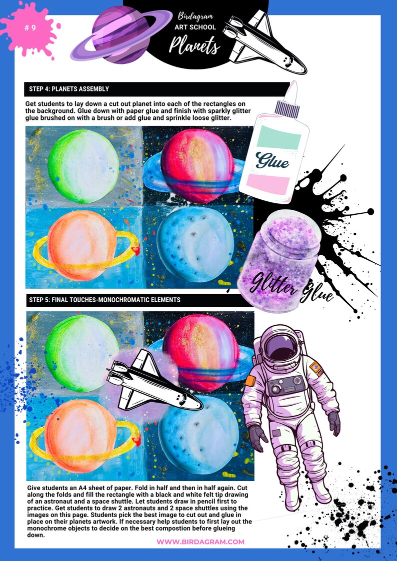 Digital Download Space Travel Planets Mixed Media Middle School Art ...