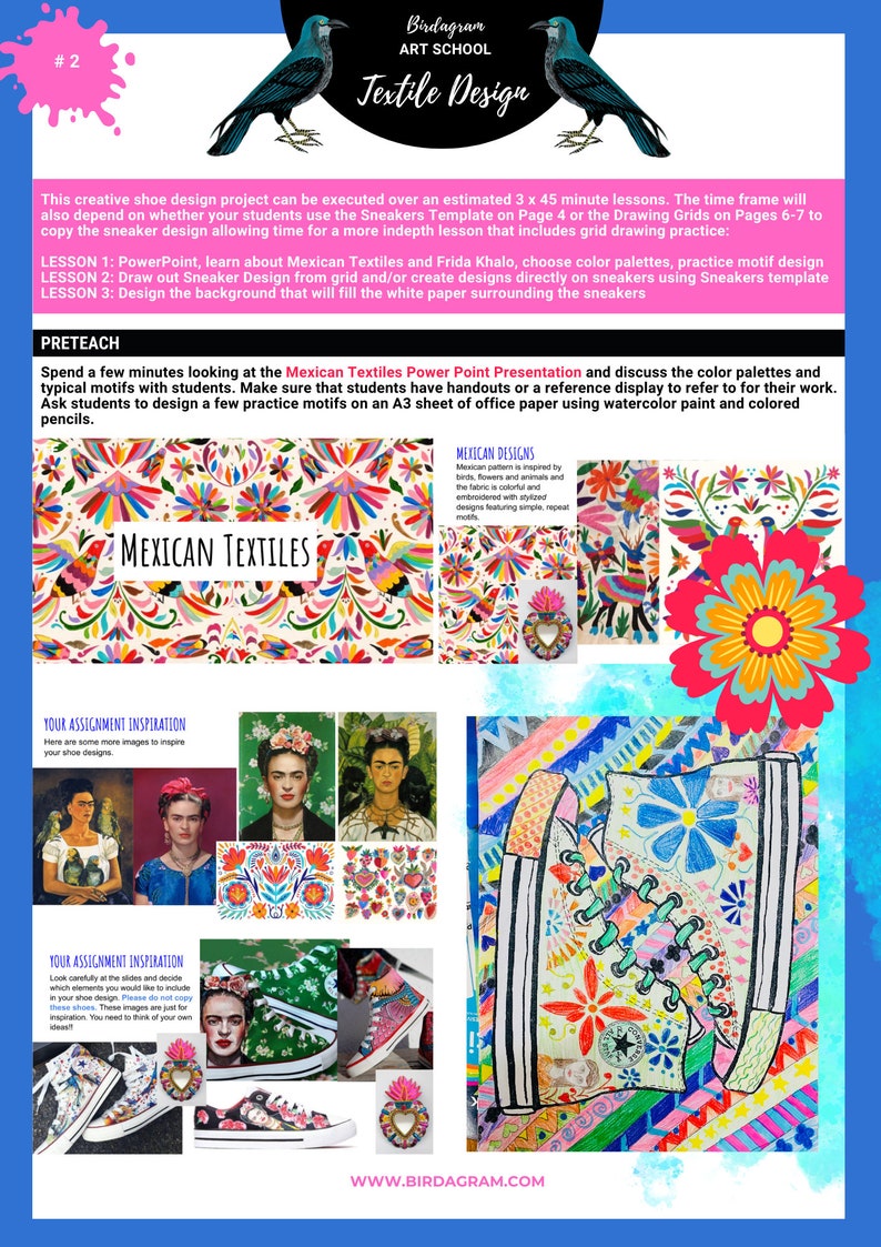 Digital Download Mexican Textiles Sneaker Design Middle School Lesson ...
