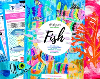Kindergarten Art Lesson Plan | Fish | Mixed Media Watercolor and Oil ...