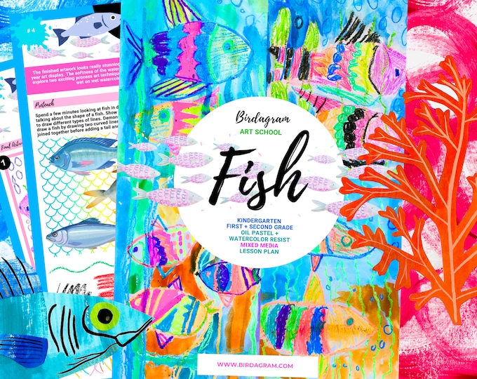 Kindergarten Art Lesson Plan | Fish | Mixed Media Watercolor and Oil ...
