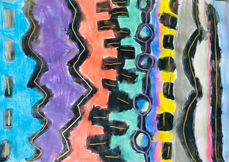 Kindergarten Art Lesson Plan | Elements of Art | Mixed Media Line and ...