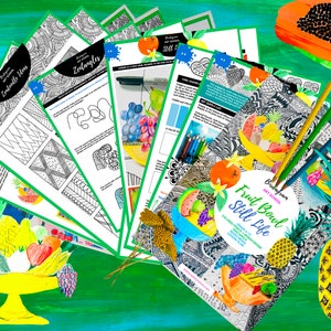 Digital Download Zentangle and Fruit Still Life Art Lesson Plan Grades ...