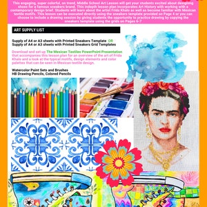 Digital Download Mexican Textiles Sneaker Design Middle School Lesson ...
