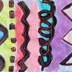 Kindergarten Art Lesson Plan | Elements of Art | Mixed Media Line and ...