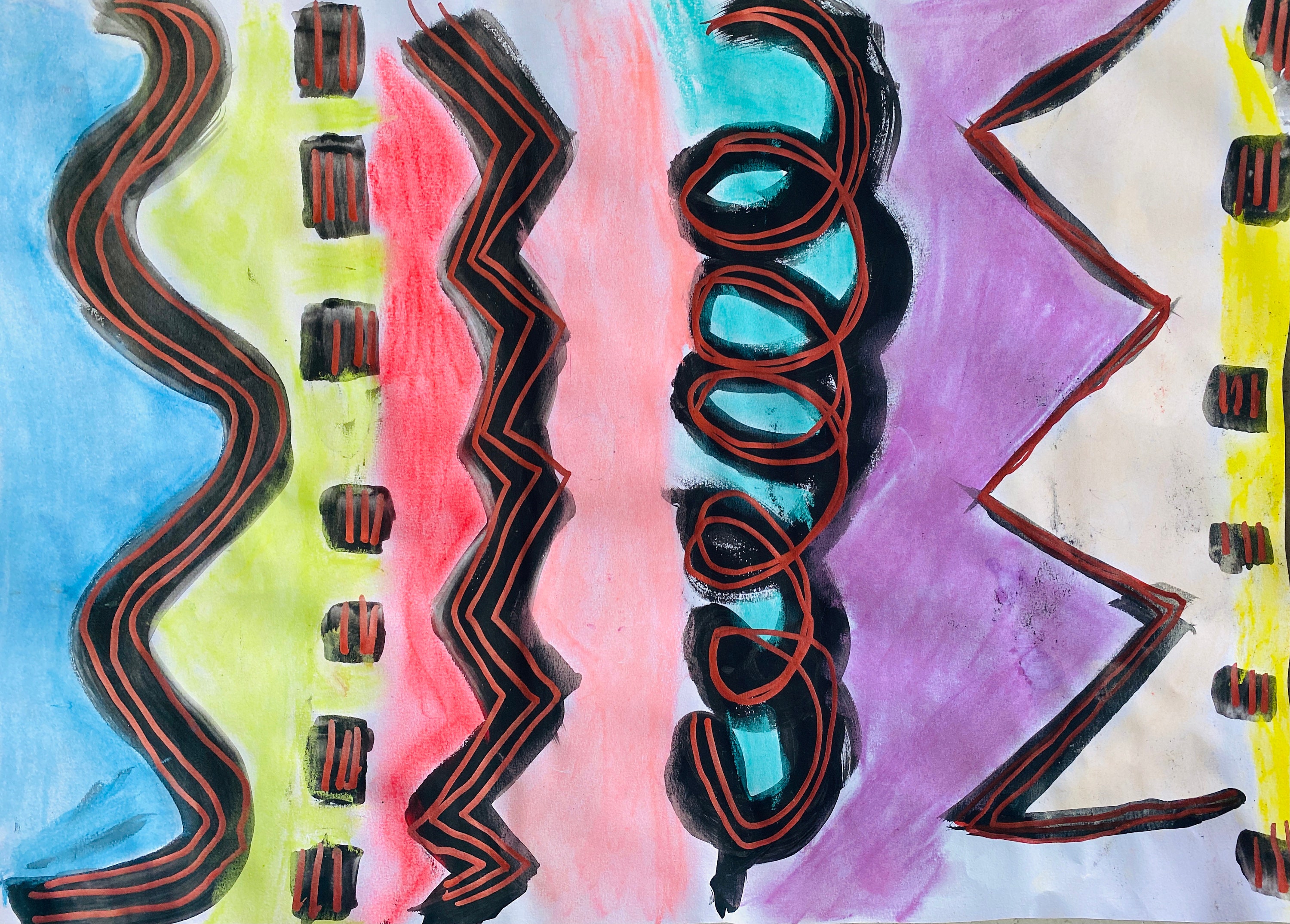 Kindergarten Art Lesson Plan | Elements of Art | Mixed Media Line and ...