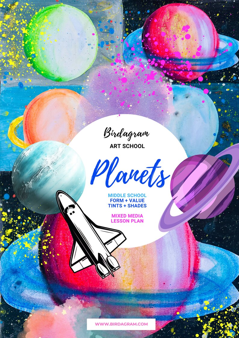 Digital Download Space Travel Planets Mixed Media Middle School Art ...