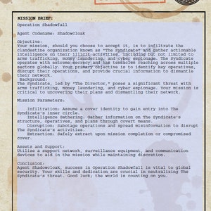 Editable Spy Dossier PDF Template – Customizable Mission Brief (digital ...