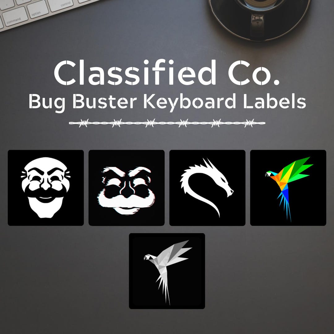 Four Keyboard Overlay Stickers | Decal for Kali Linux, Parrot OS ...