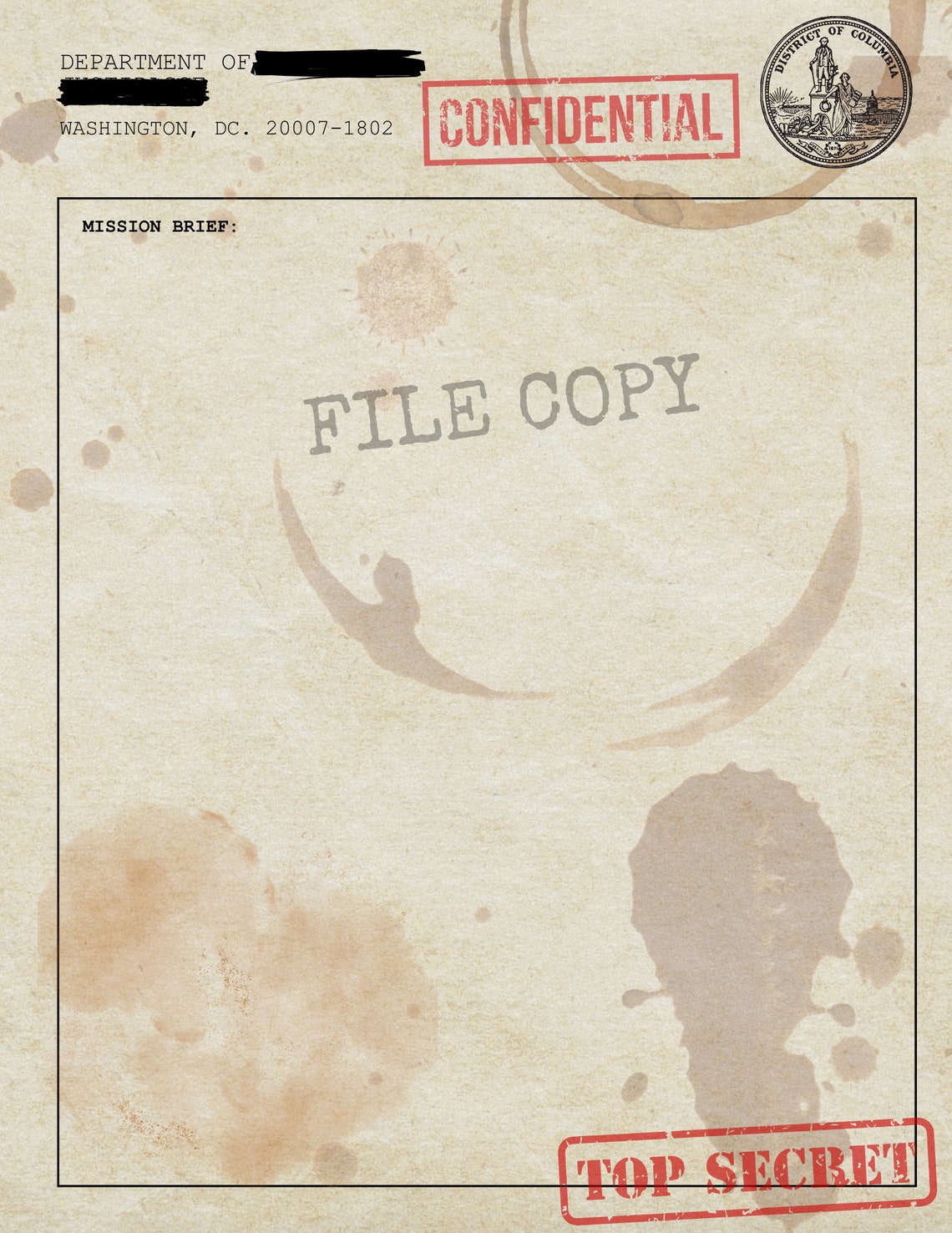Editable Spy Dossier & Mission Brief PDF Template - Digital Download ...