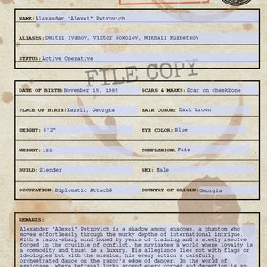 Editable Spy Dossier & Mission Brief PDF Template - Digital Download ...