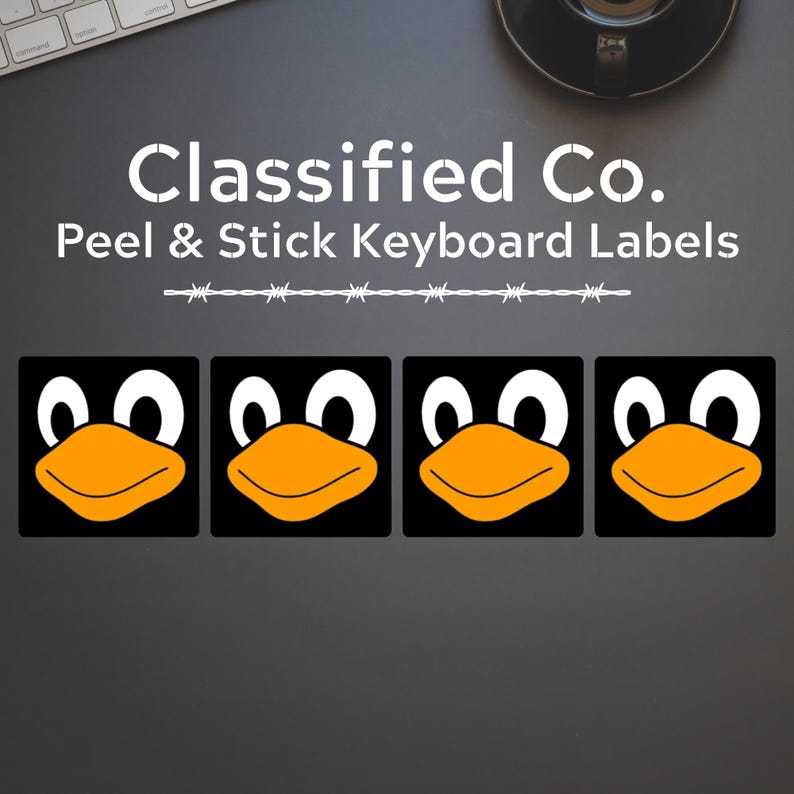 Four Keyboard Overlay Stickers | Decal for Linux | Tux | Cute Penguin ...