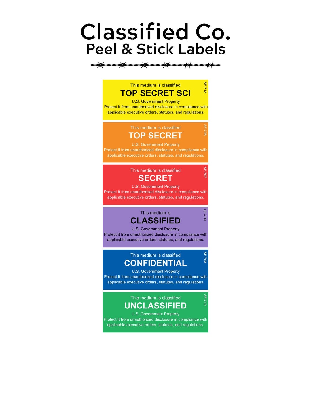 Classified Labels - U.S. Government - Etsy