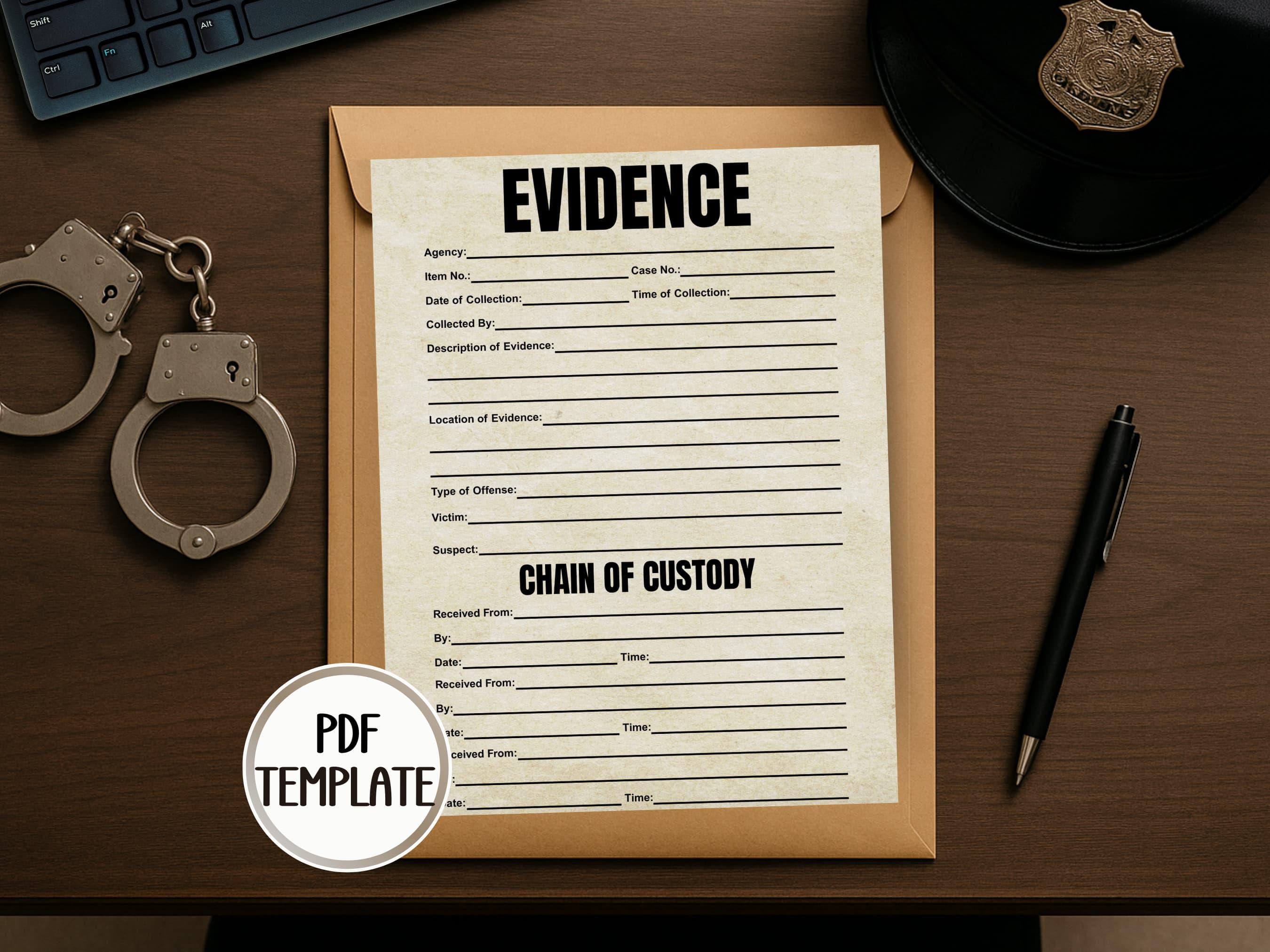 Customizable Evidence Bag Cover Sheets: True Crime Party Decor (PDF ...