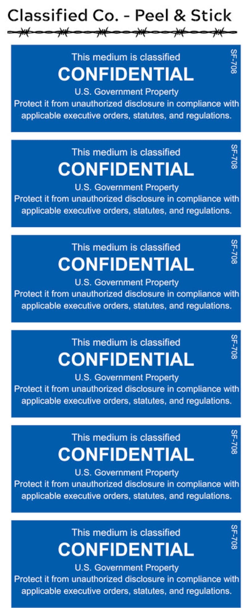 Novelty Classified Labels - U.S. Government - Etsy