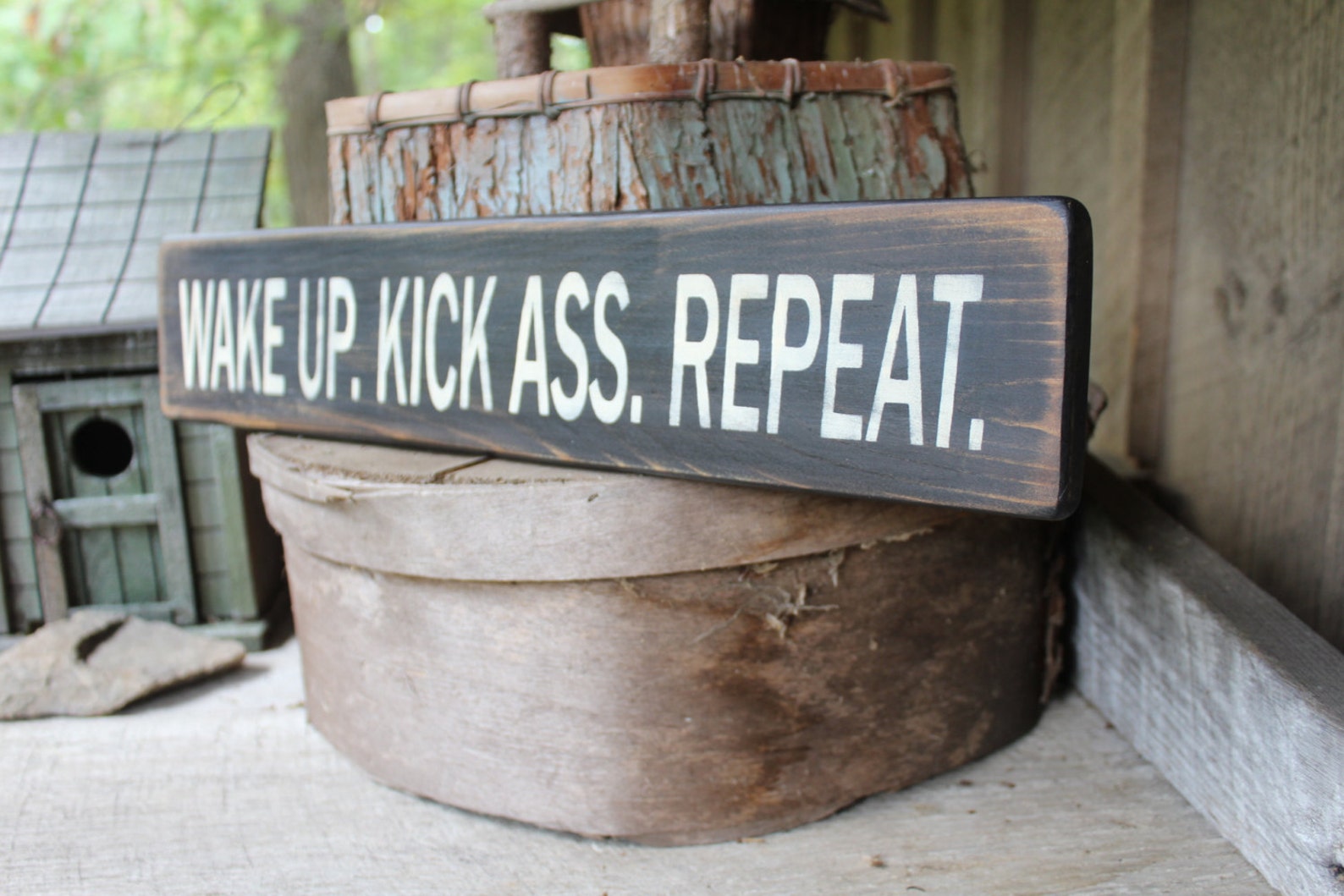 Primitive Wood Sign Wake up Kick Ass Repeat Man Cave Dorm - Etsy Primitive Wood Sign Wake up Kick Ass Repeat Man Cave Dorm - Etsy
