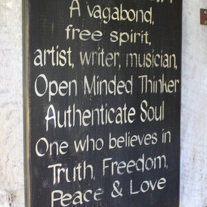 Bohemian Definition Wood Sign Gypsy Art Free Spirit Boho Decor Dorm ...