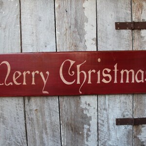 Primitive Merry Christmas Wood Sign Primitive Wood Sign Cabin Rustic ...