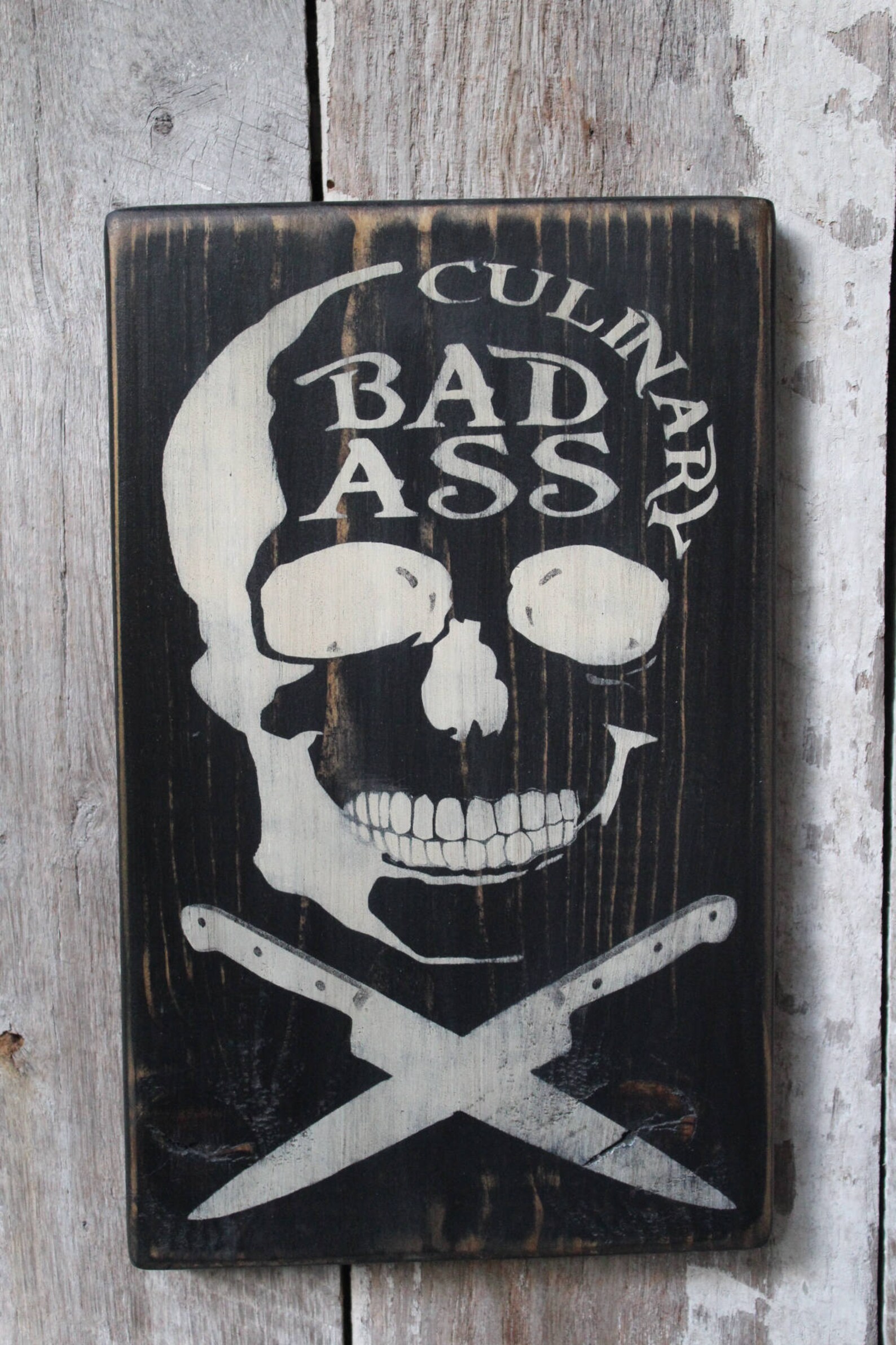 Culinary Badass Wood Sign Skull Chef Sign Kitchen Sign - Etsy