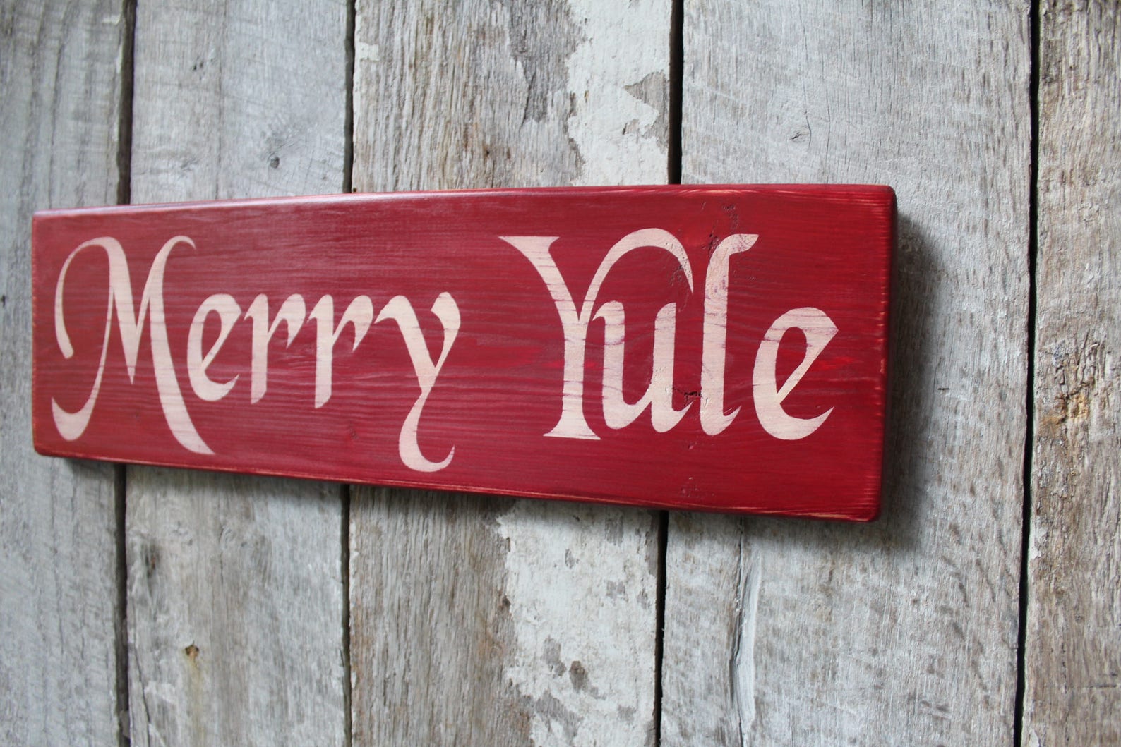 Primitive Wood Sign Merry Yule Holiday Decor Wicca Pagan Yule - Etsy