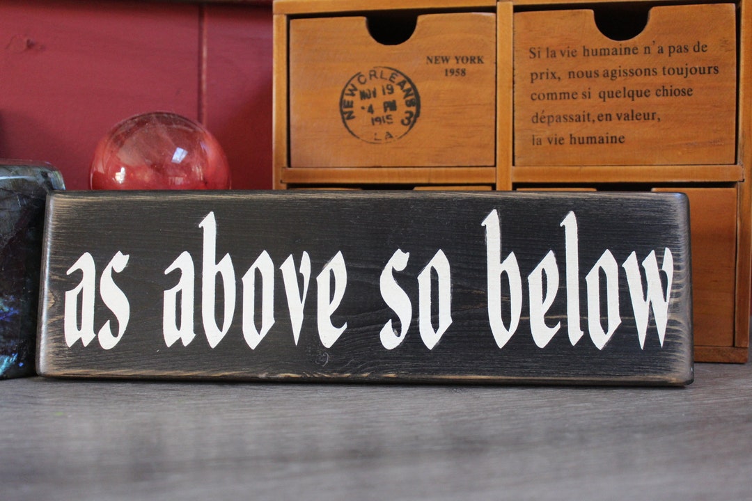 Primitive Wood Sign as Above so Below Wicca Pagan Sign Boho Decor Altar ...