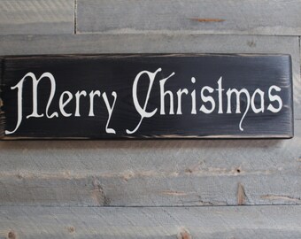 Merry Christmas Rustic Farmhouse Wood Sign Christmas Sign - Etsy