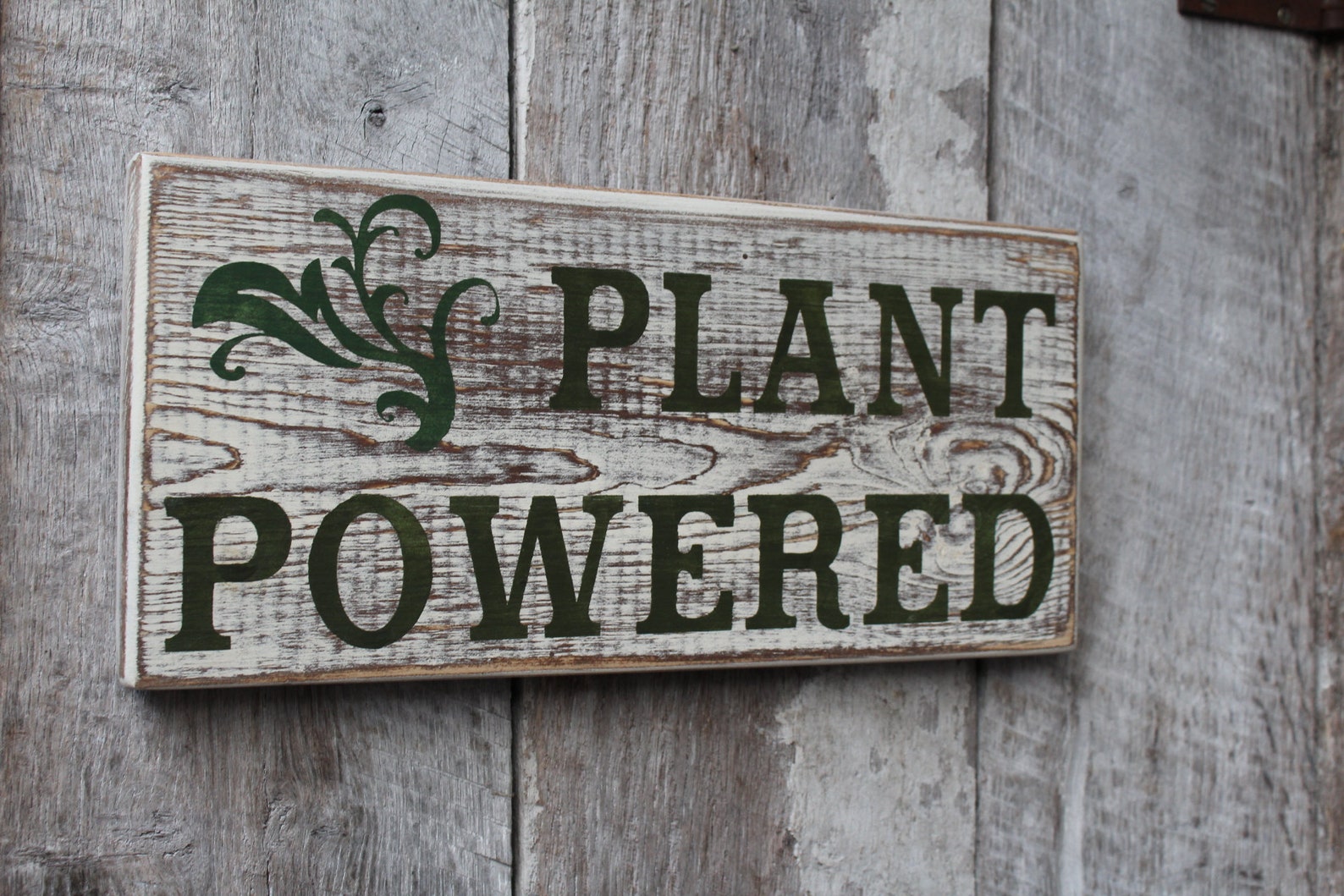 Plant Powered Wood Sign Plant Based Life | Etsy