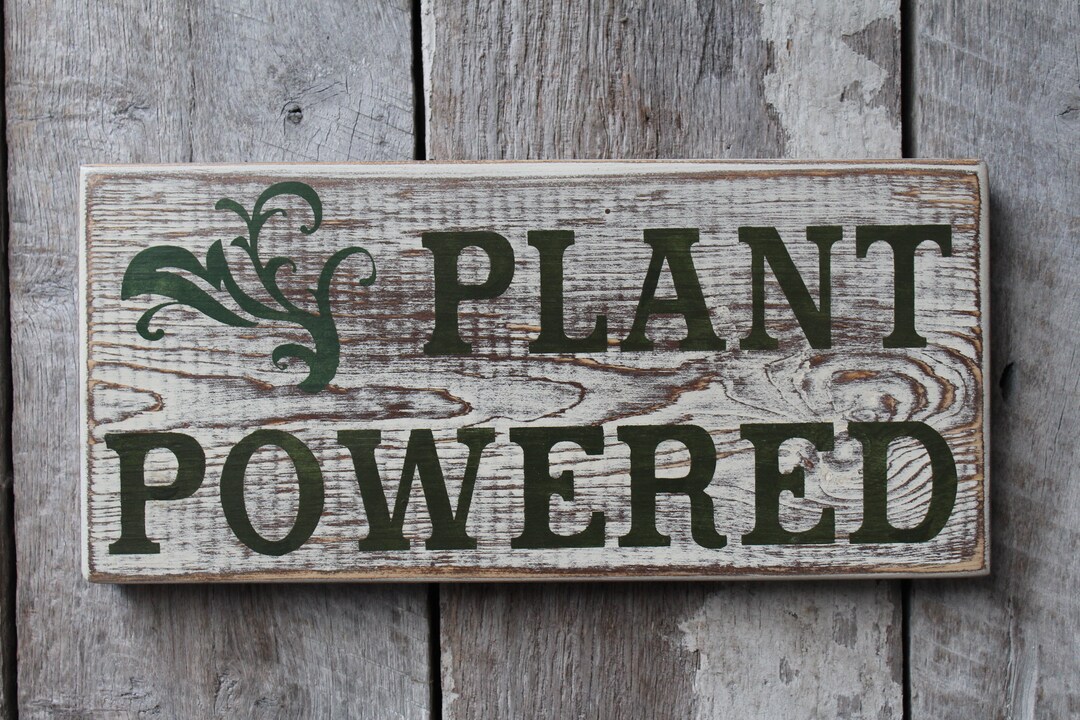 Plant Powered Wood Sign Plant Based Life - Etsy