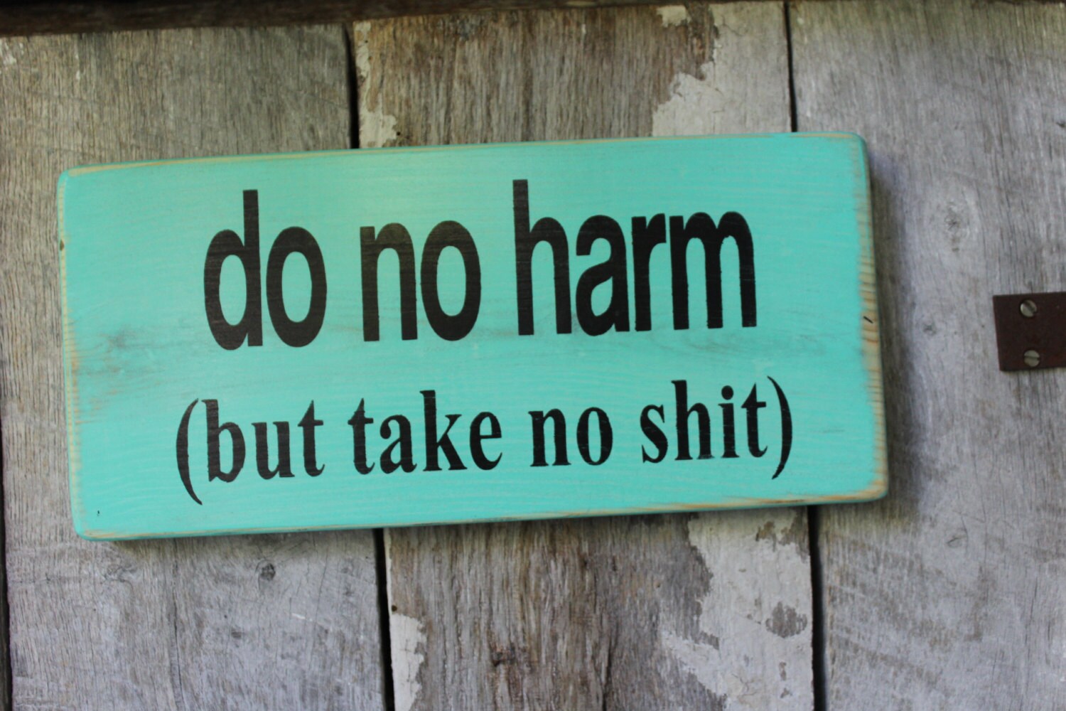 Primitive Wood Sign Do No Harm But Take NO Shit Boho She Cave | Etsy