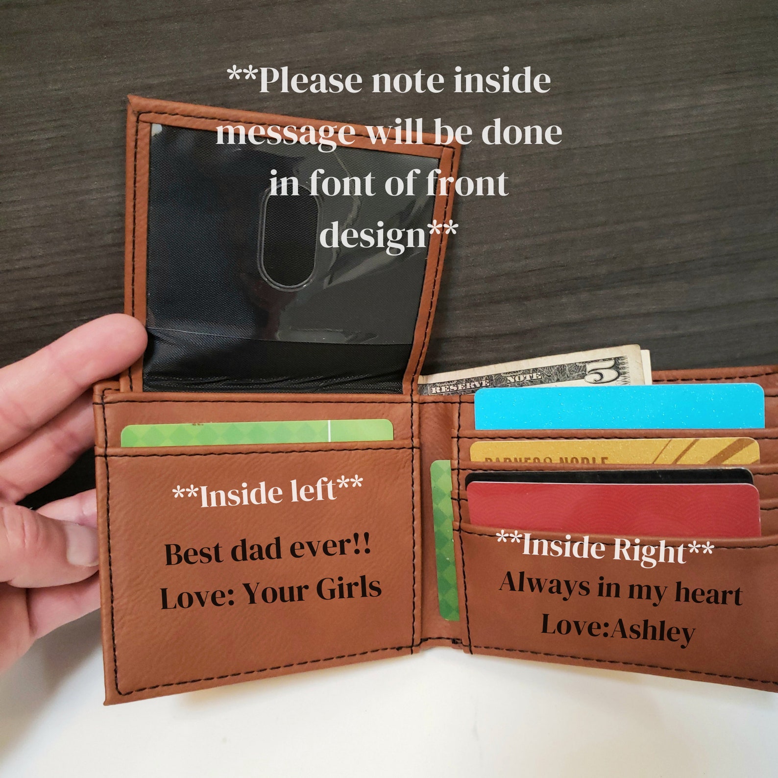 Personalized Leather Engraved Wallet Custom Name Wallet Gift for Men ...
