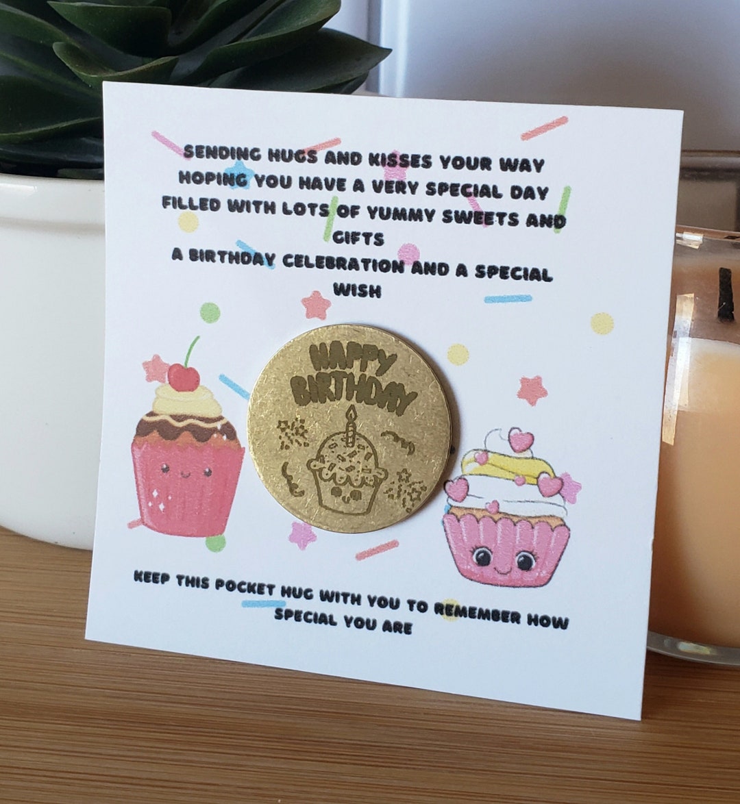 Pockethug Birthday Keepsake Coin Thinking of You Birthday Gift Cupcake ...