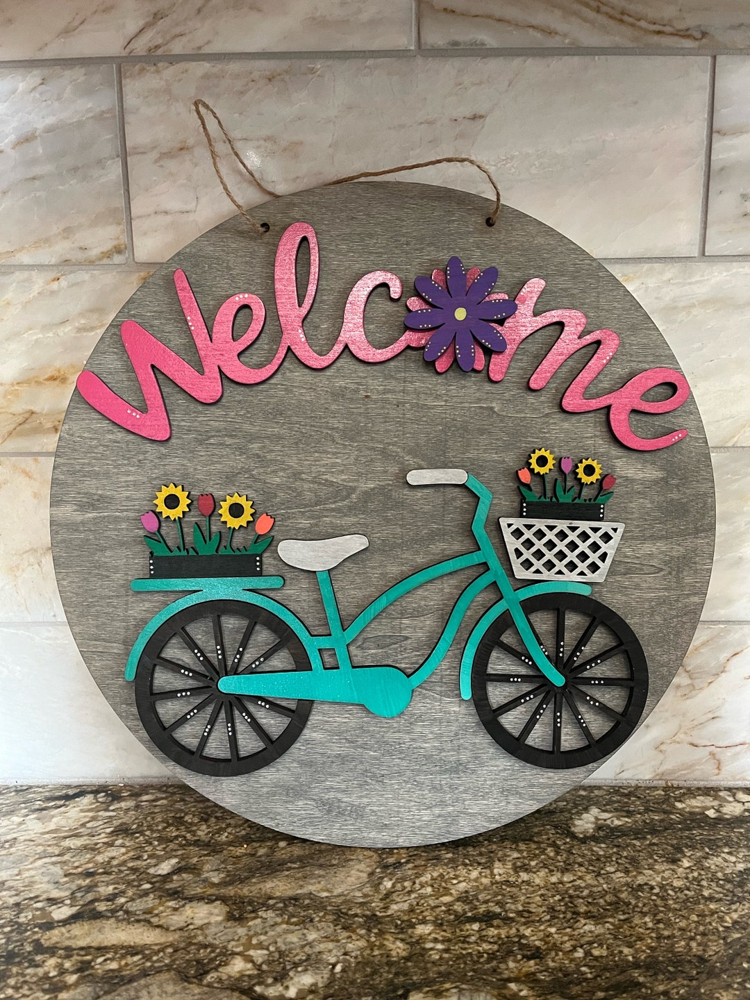 Welcome Bike Door Hanger - Etsy