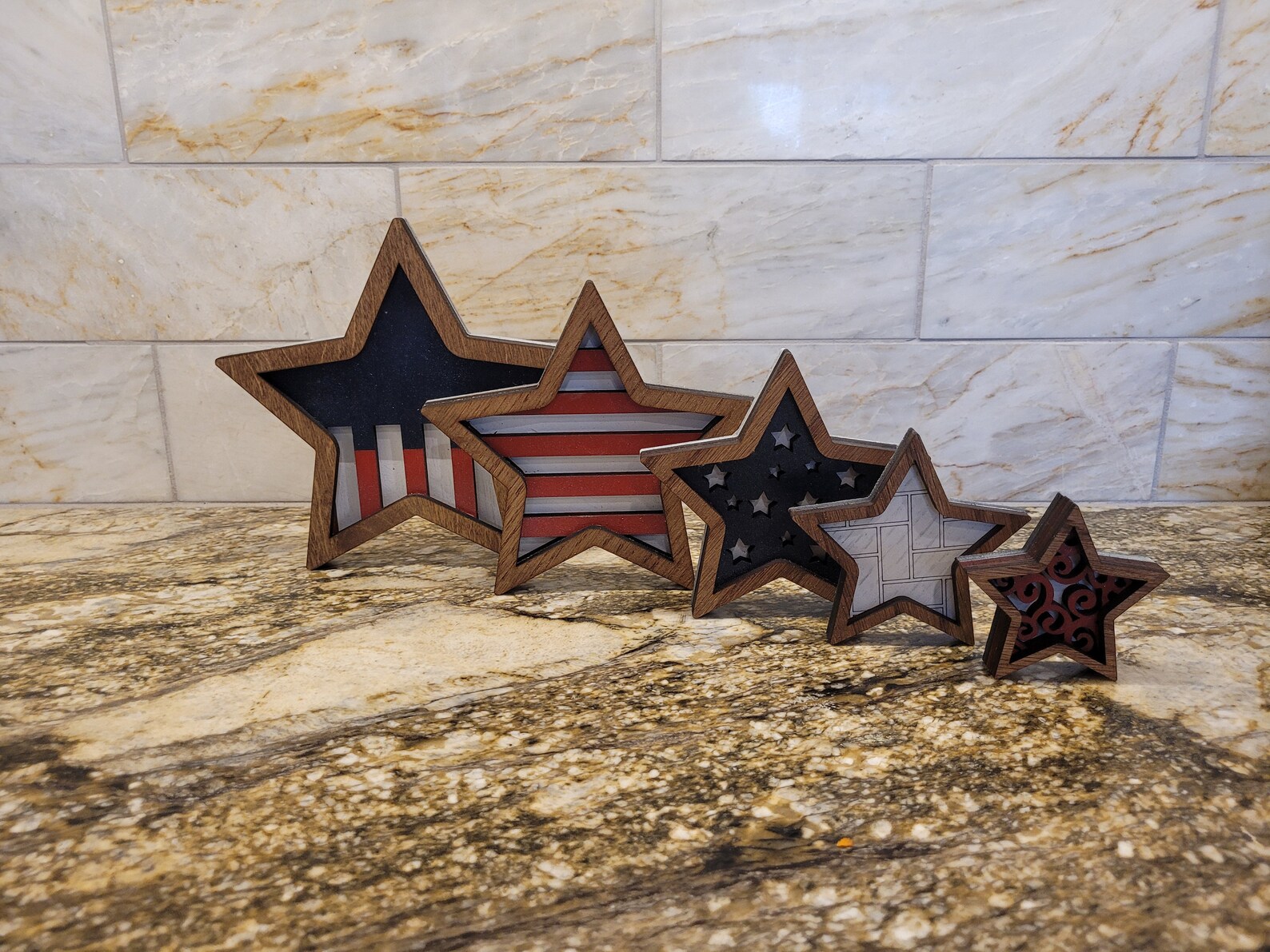 3D Stars, Set of 5 - Table Top - Etsy