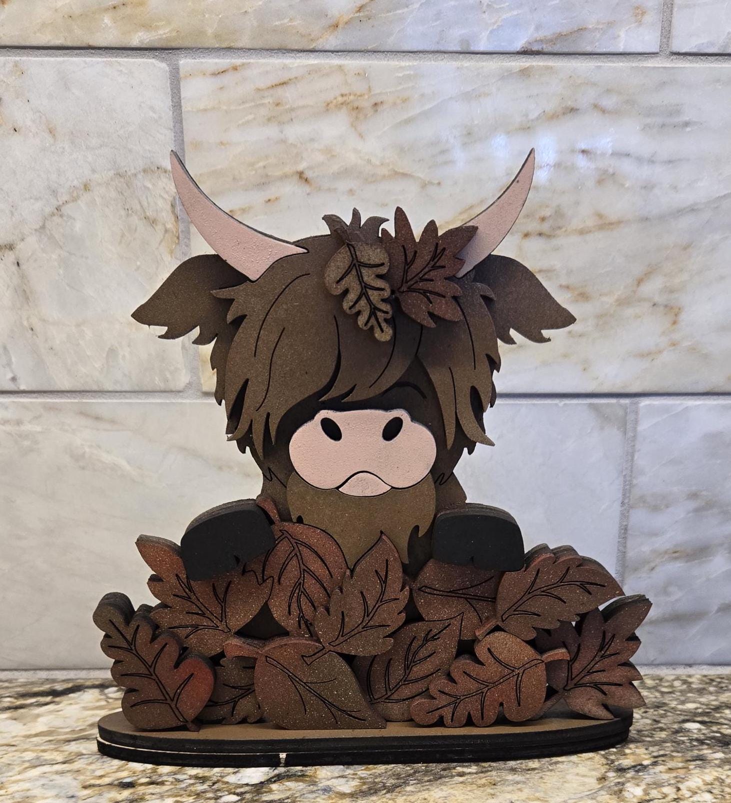 Fall Highland Cow Table Decor - Etsy