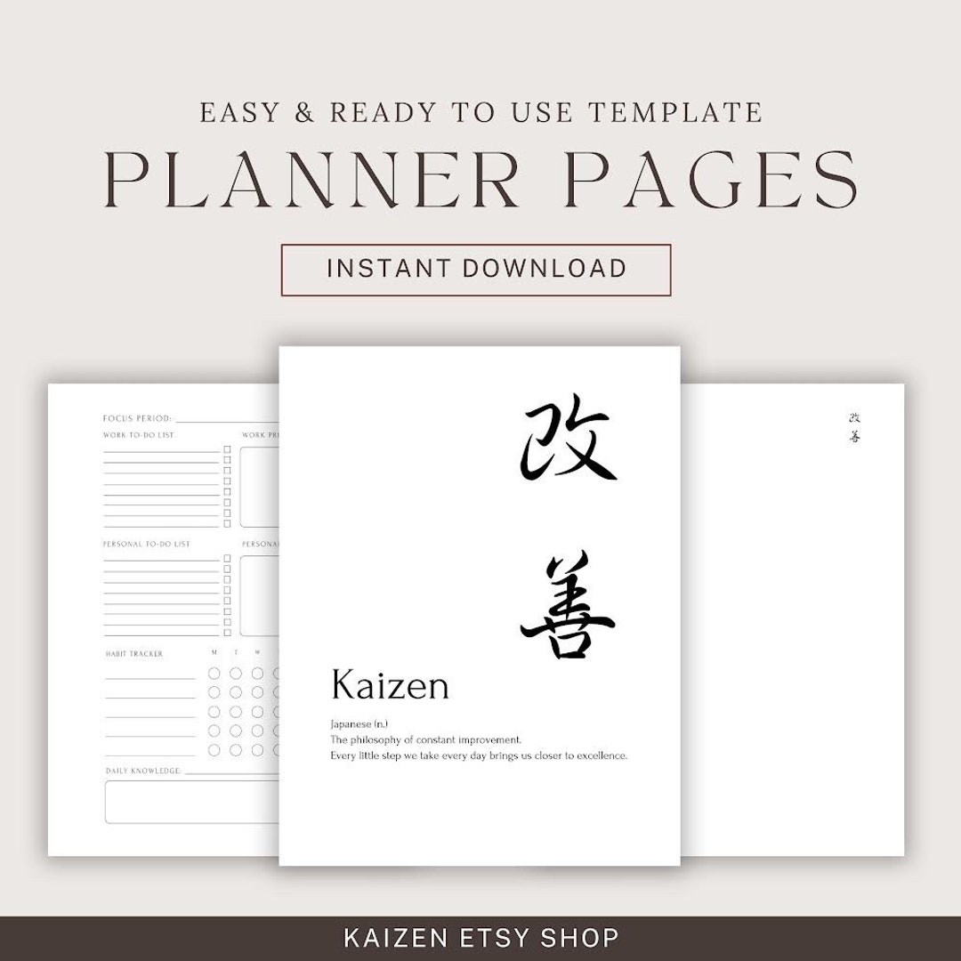 KAIZEN PRINTABLE PLANNER | Instant Download - Etsy Australia