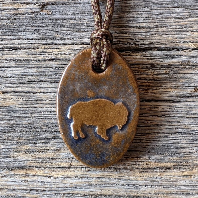Bison Necklace Buffalo Wildlife Pendant Nature Jewelry | Etsy