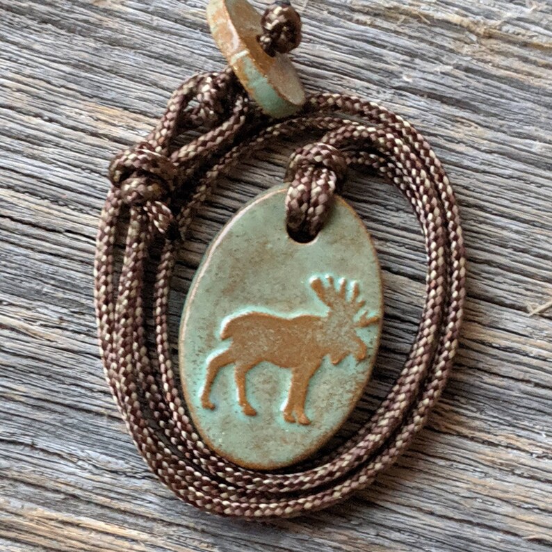 Moose Necklace Wildlife Pendant Nature Jewelry Gift Turquoise - Etsy