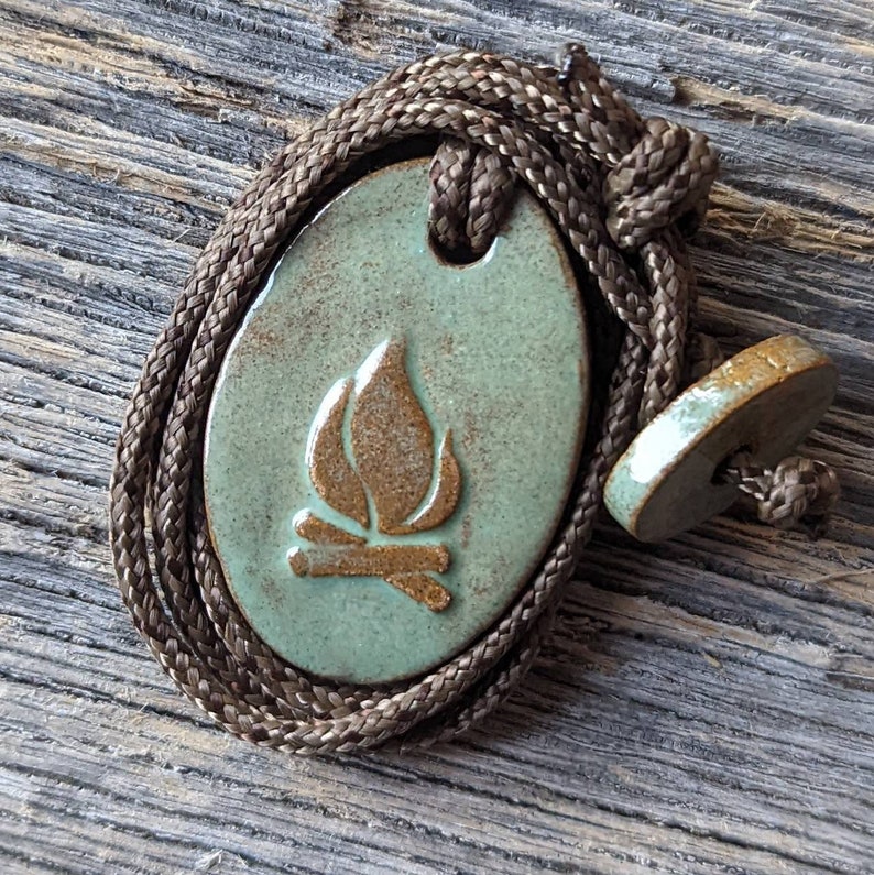 Campfire Camping Outdoor Adventure Necklace Pendant Gift Turquoise - Etsy