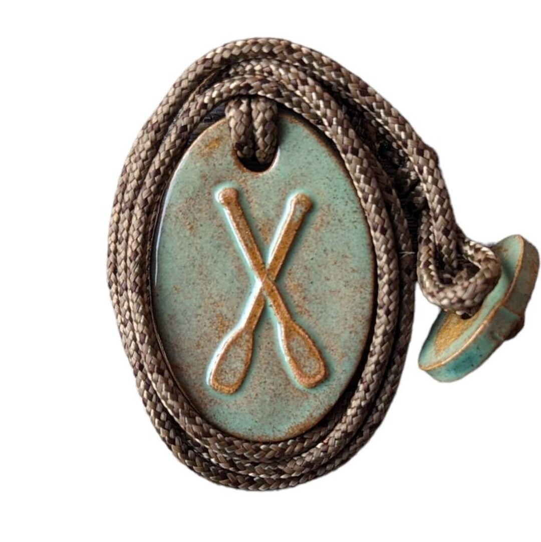 Paddles Paddling Canoe Outdoor Adventure Pendant Necklace Gift Green - Etsy
