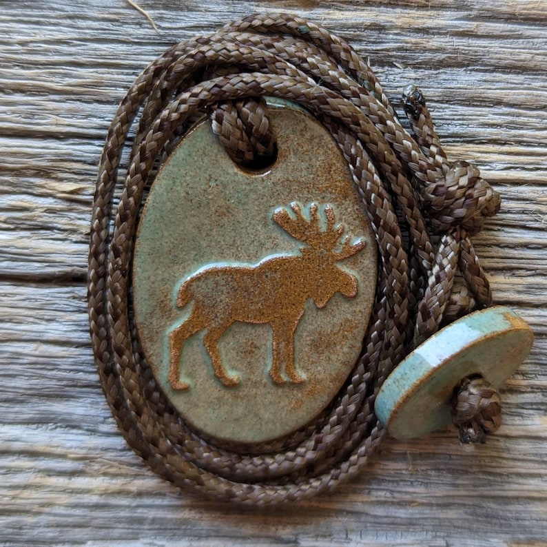 Moose Necklace Wildlife Pendant Nature Jewelry Gift Turquoise - Etsy