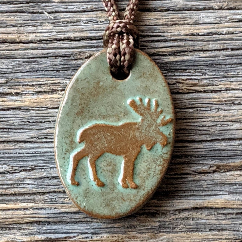 Moose Necklace Wildlife Pendant Nature Jewelry Gift Turquoise - Etsy