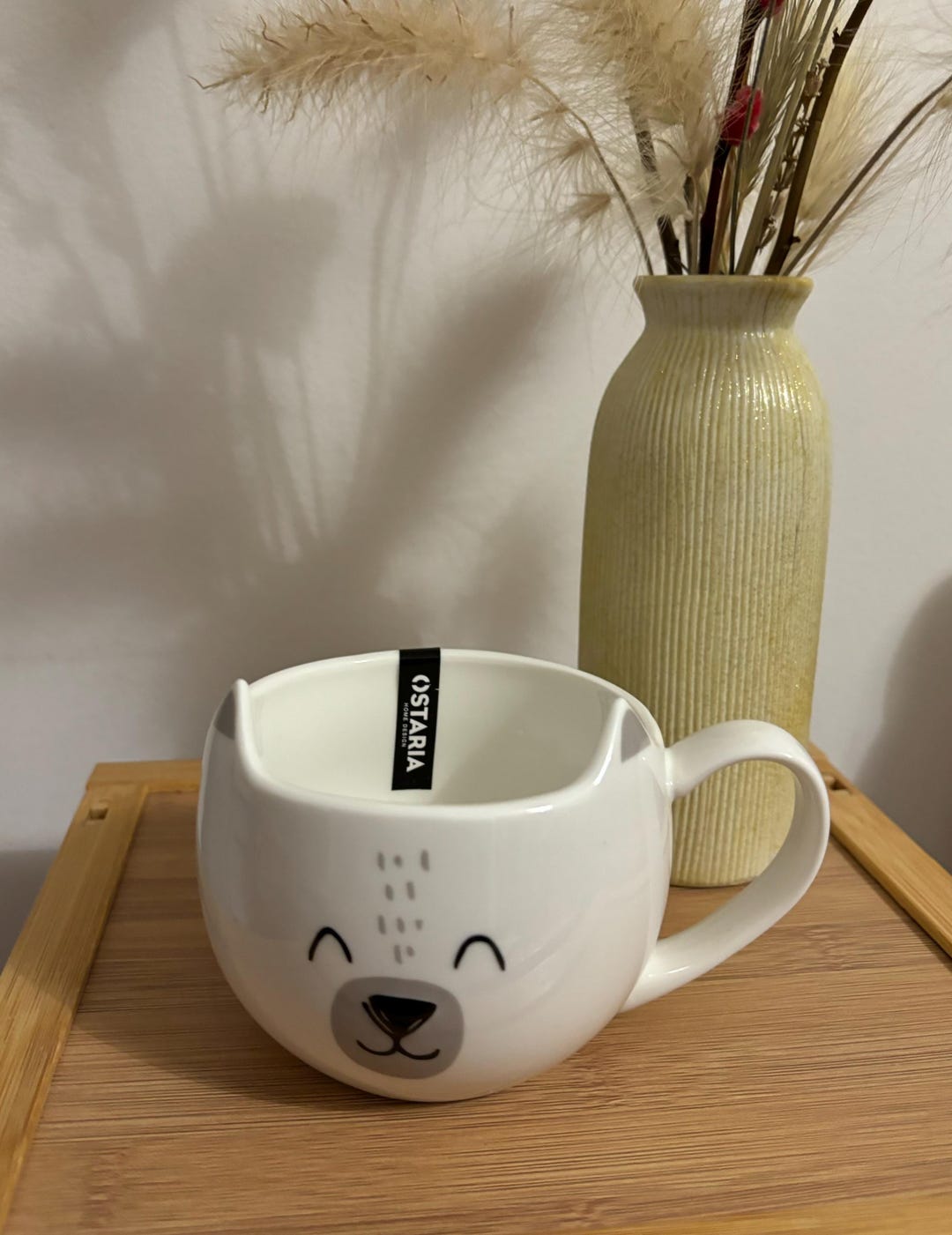 White and Black Cat Mug / Cute White Cat Ceramic Mug - Etsy